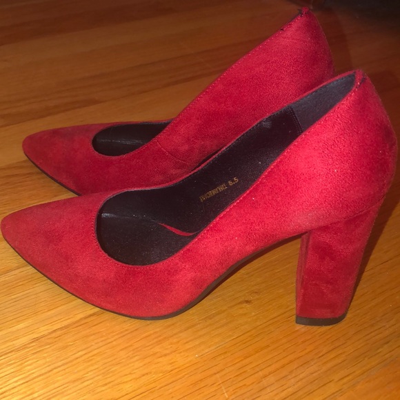 Shoes | Red Suede Pumps In Womens 65 | Poshmark